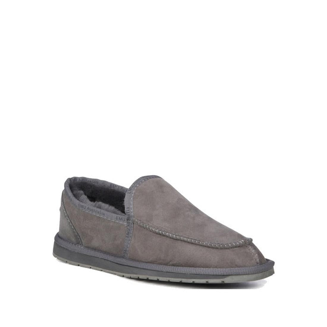 EMU Hume Slipper Slip On Sheepskin Charcoal Grey Mens – Kids Shoes NZ