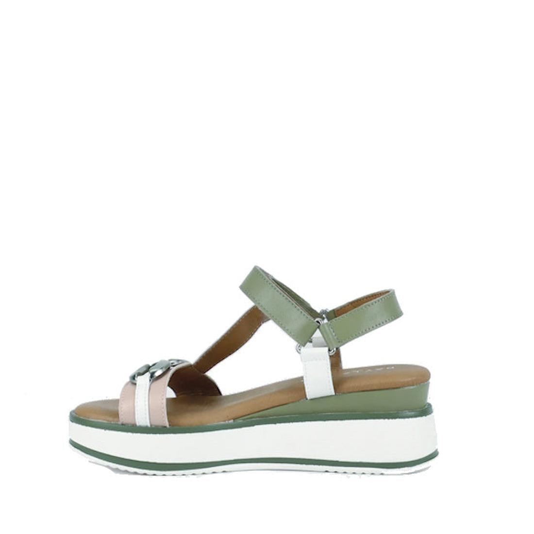 Bay Lane Liberty Green Multi Womens Leather Wedge Sandal – Kids Shoes NZ
